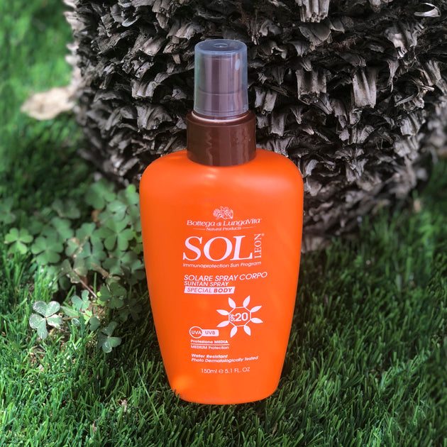 Sol Leon Spray Protección Solar Cuerpo SPF20 – être belle